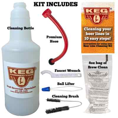 Kegerator Beer Line Cleaning Kit, Full Instructions, Easy to use, Free ...