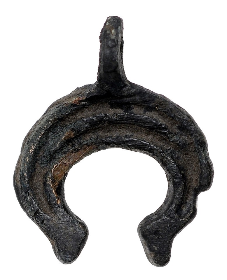 ANTIQUE BRONZE amulet - CROSS LUNNITSA X-XIII CENTURIES Kievan Rus ...