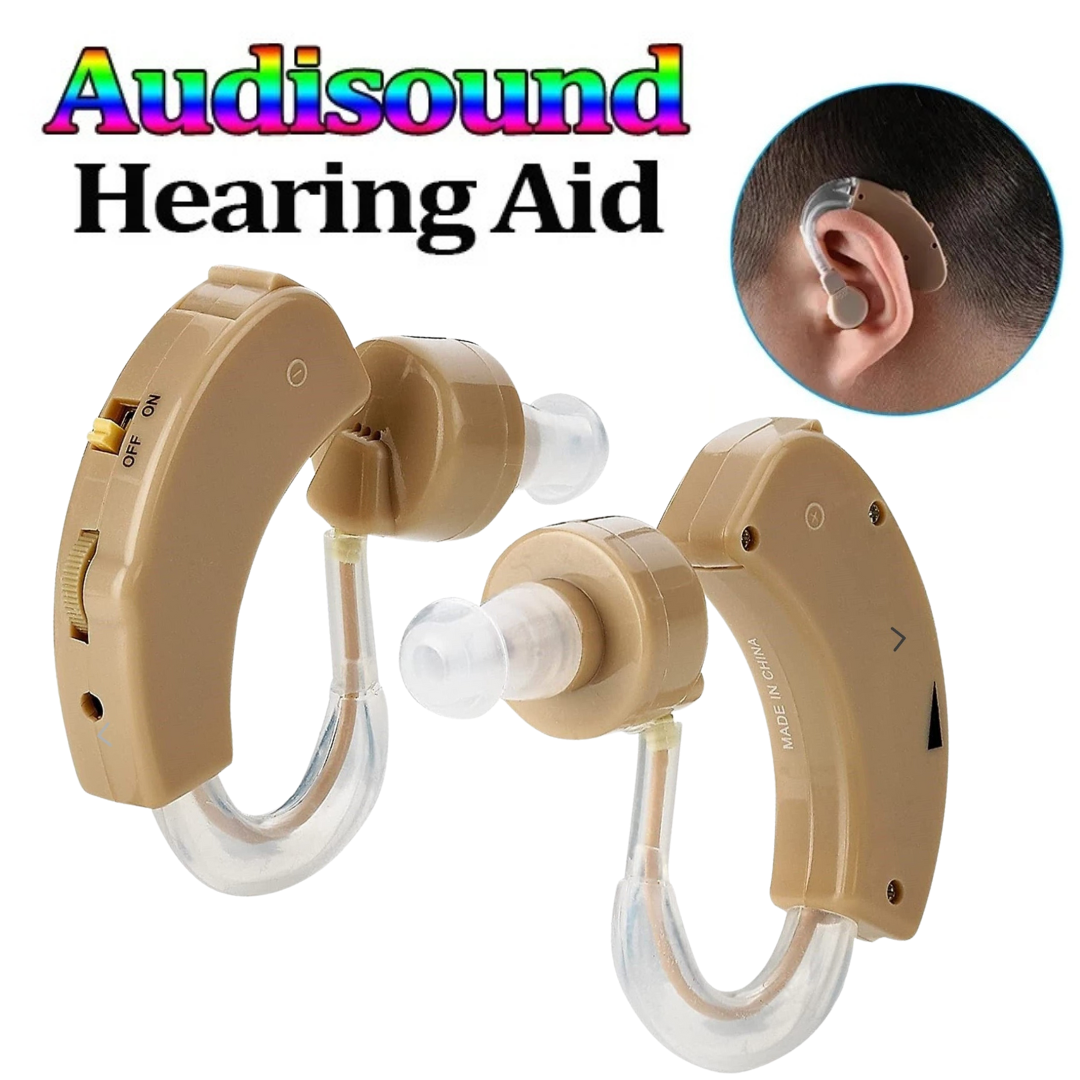 A Pair of Digital Hearing Aid Aids Kit Behind the Ear BTE Sound Voice ...