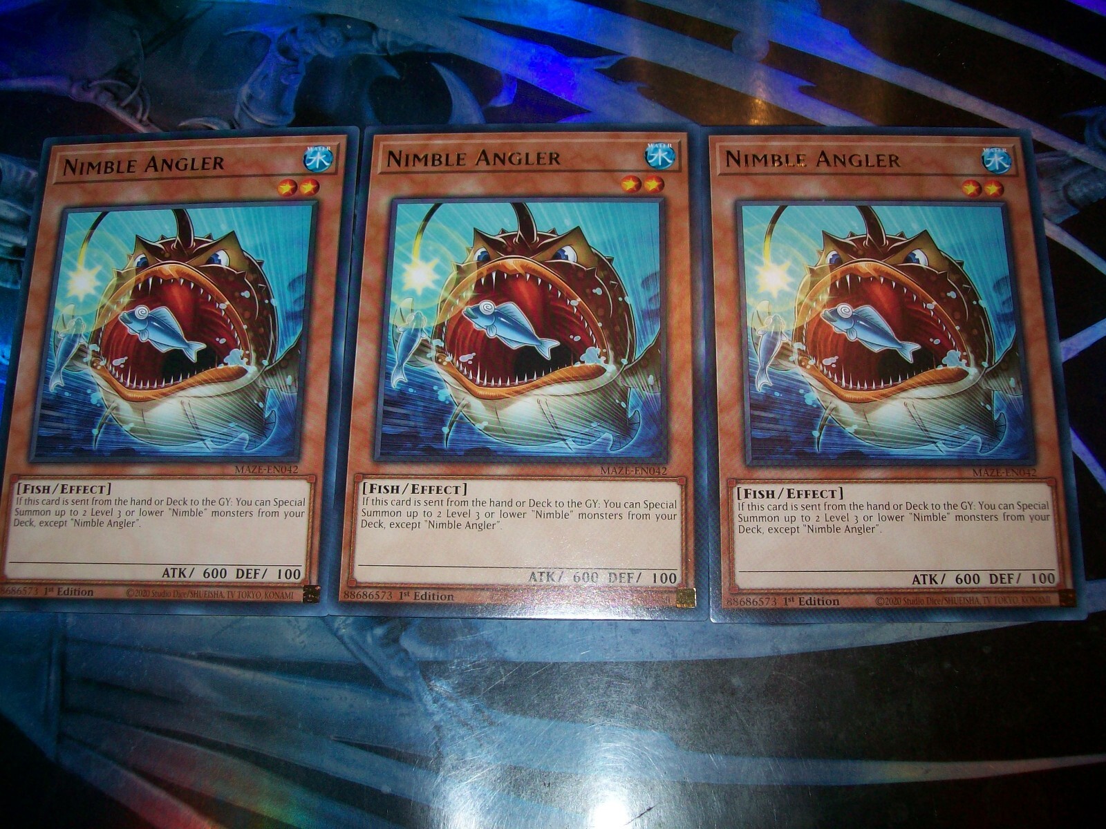 3x Nimble Angler 1st Edition Rare MAZE-EN042 Yu-Gi-Oh! | eBay