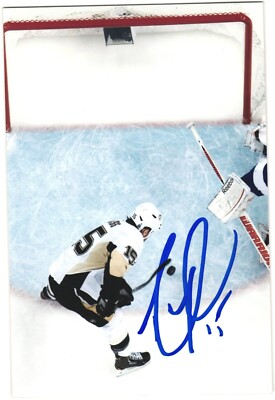Tanner Glass Autographed 4x6 Color Photo Pittsburgh Penguins #15 White ...