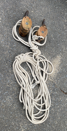 A Complete Set of Vintage Block and Tackle - Wooden Pulleys | eBay