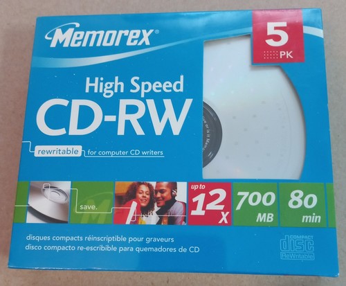 Memorex High Speed CD-RW 5 Pack Rewritable for Computer CD Writers ...