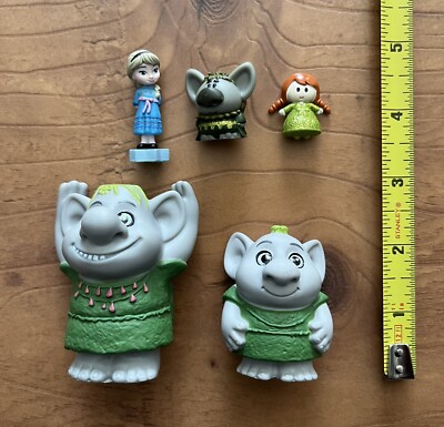 Disney Animators FROZEN Glitter Anna Grand Pabbie Rock Trolls Mini Elsa ...
