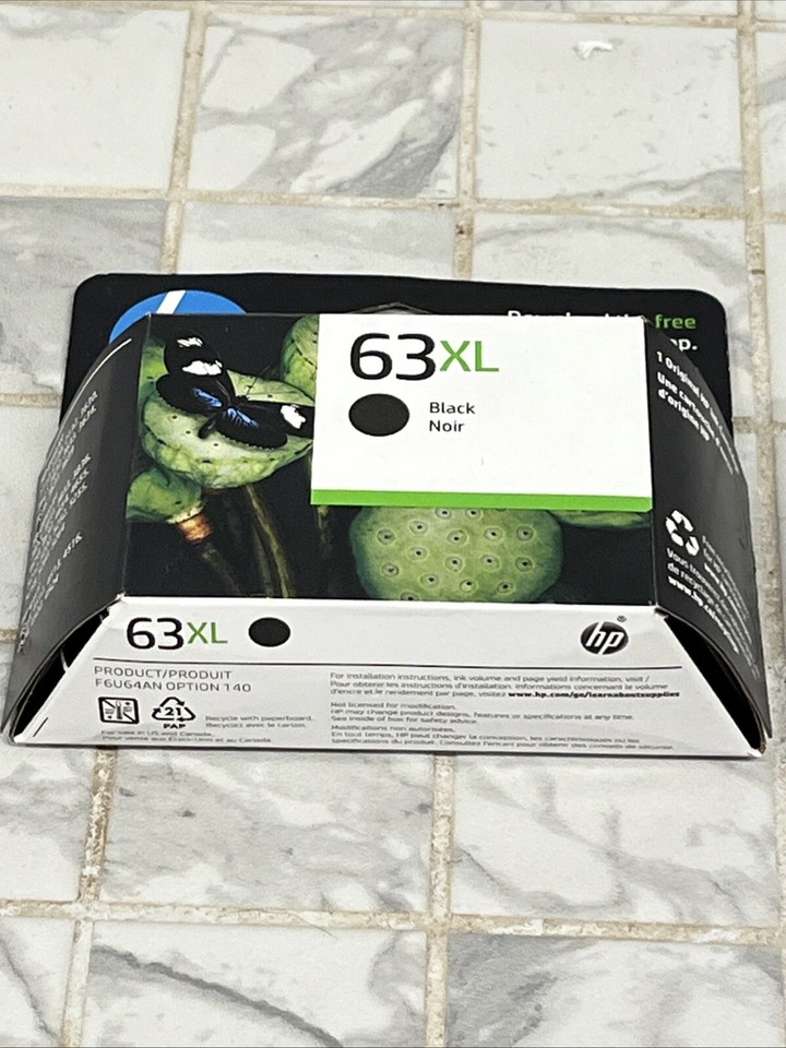 Genuine HP 63XL Black Ink Cartridge Sealed ***EXPIRES 02/2025 | eBay