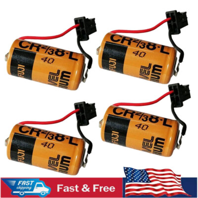 4PCS CR2/3 8.L 3V 2000mAh Li-ion Battery for PLC Memory Backup Power ...