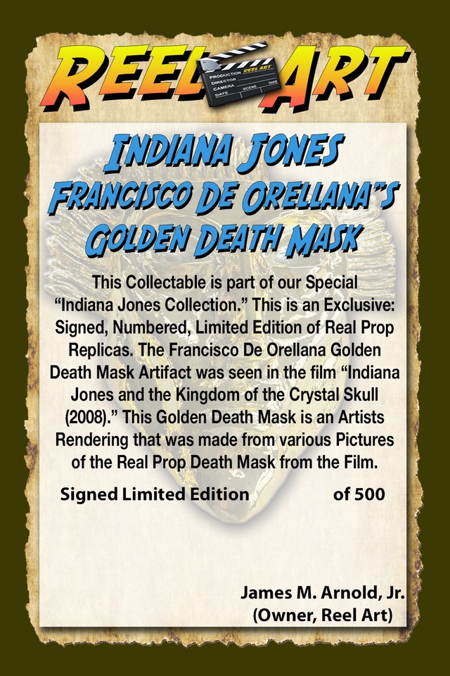 Indiana Jones Crystal Skull, Francisco De Orellana Gold Death Mask ...