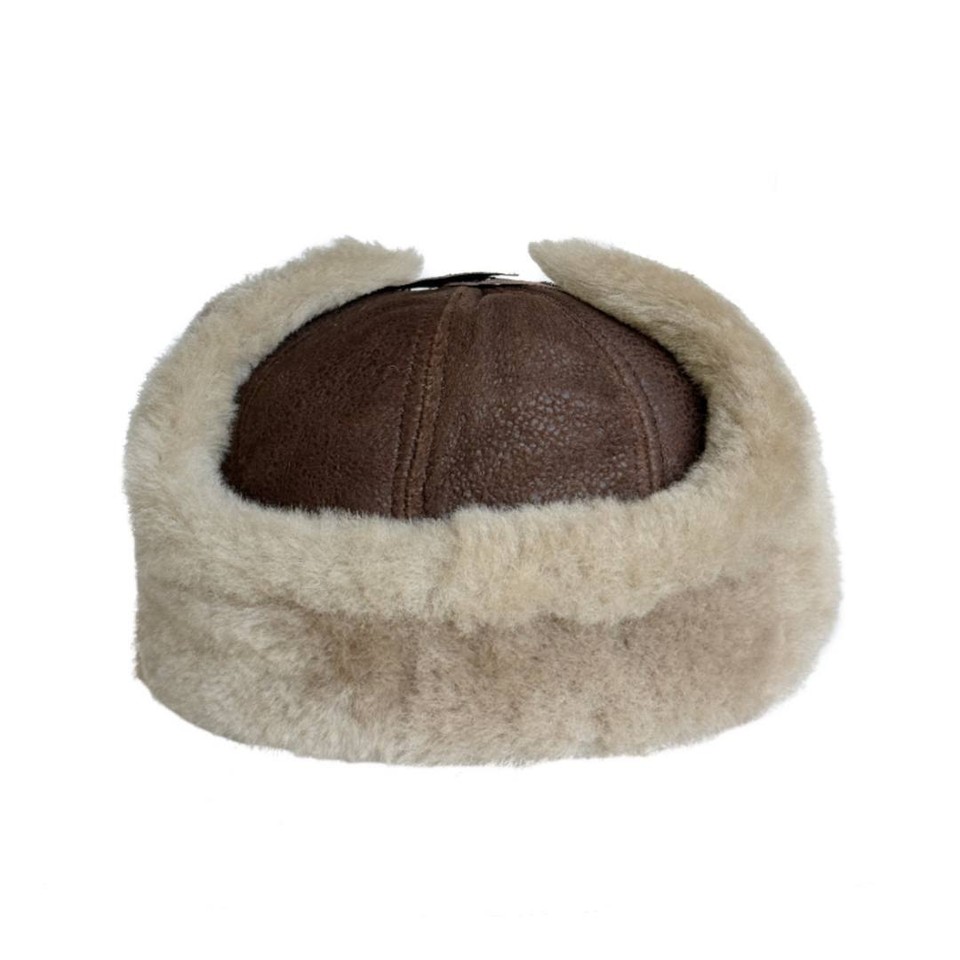 Kids Shearling Winter Hat Real Shearling Trapper Aviator Hat Ushanka | eBay