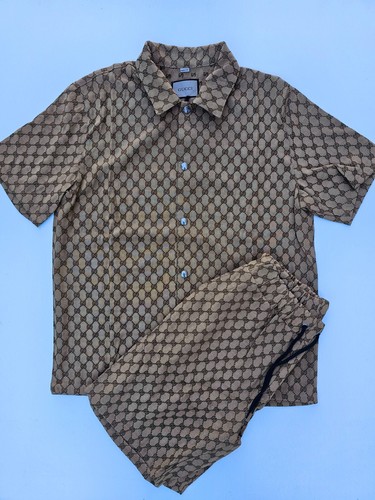 Tracksuit Gucci Men's Brown Short Pants Polo Regular Fit M Buttons ...