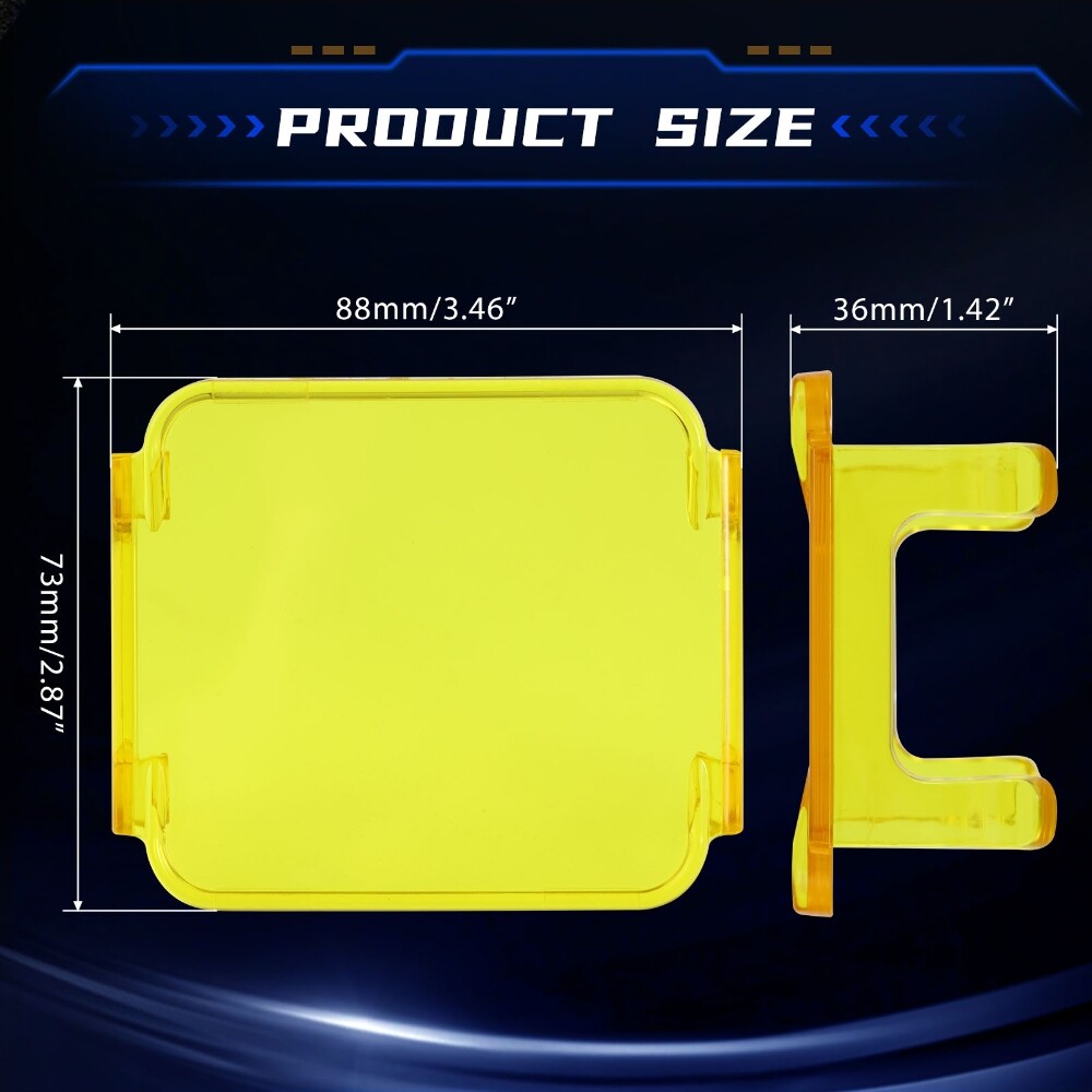 3inch Square LED Pod Lights Protective Len Covers Durable PC Dustproof ...