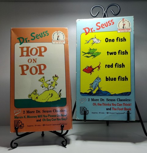 Dr Seuss VHS One Fish Two Fish Red Fish Blue Fish Hop on Pop | eBay
