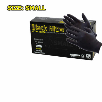 Black Nitro Disposables Ultra Fresh Powder Free Examination Small ...