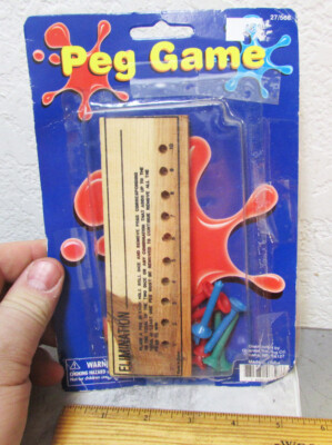 Peg Game wood board ELIMINATION pegs & dice included instructions on ...