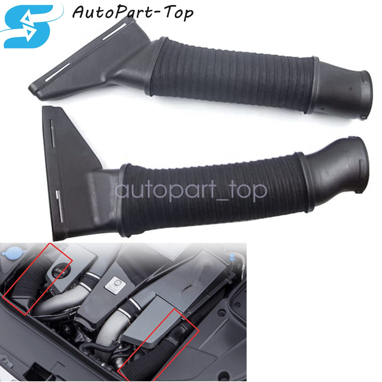 2PC Air Intake Hose 2780904982 2780905082 for 14-17 Benz S550 S63 AMG 4 ...