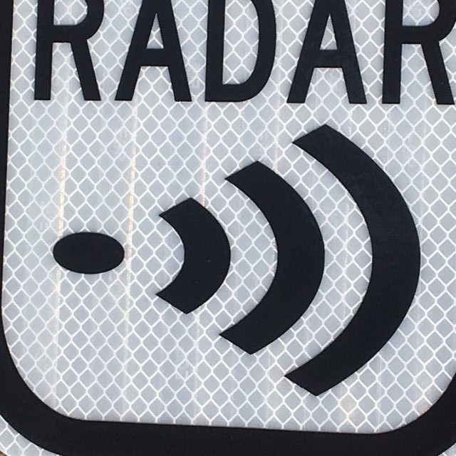 SPEED CHECKED BY RADAR road sign 12"x 6" - DOT style - road highway cop ...