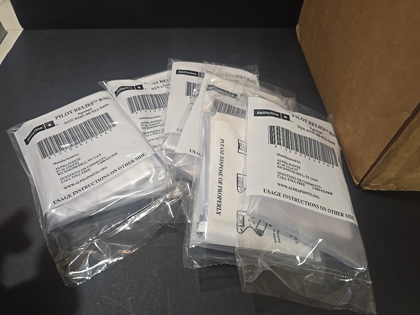 Case Of 100 Pilot Relief Bag with Sponge AbilityOne Alpha Pointe | eBay