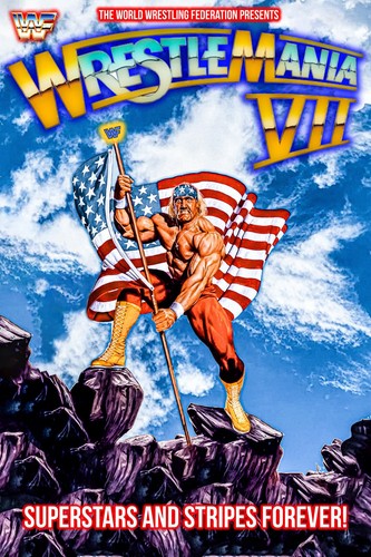 WWE WWF WRESTLEMANIA 7 CLASSIC 1991 HUGE 24"x36" Poster Art Print | eBay