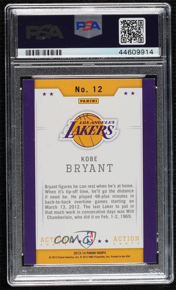 2013-14 NBA Hoops Action Shots Kobe Bryant #12 PSA 10 GEM MT HOF | eBay