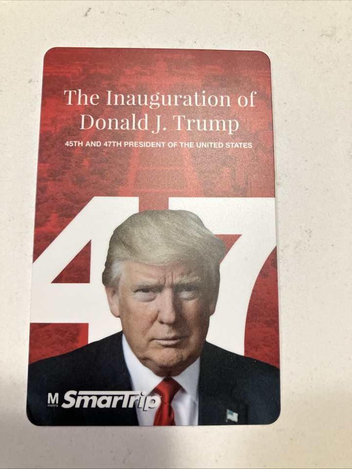 WMATA Trump 2025 Inauguration Official DC Metro SmarTrip Card Rail Bus ...