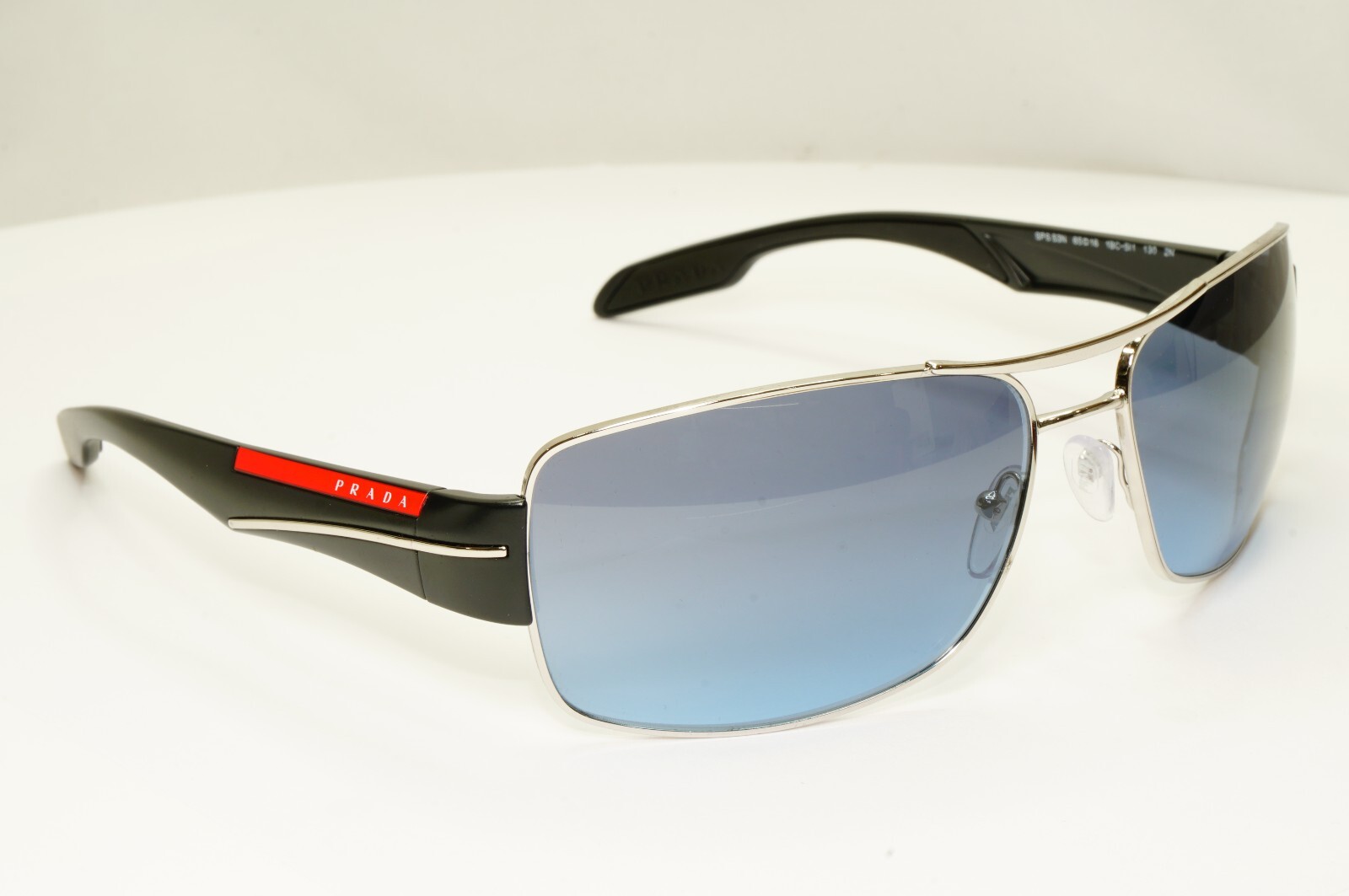 Prada Blue Black Sunglasses Silver Metal Gradient SPS 53N 1BC-5I1 Red ...