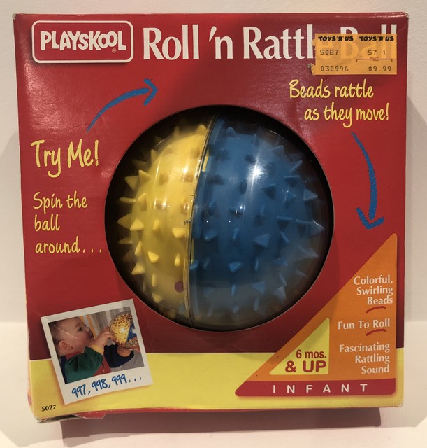Vintage Playskool Roll Rattle Tumble Down Bead Ball Sensory Autism Baby ...