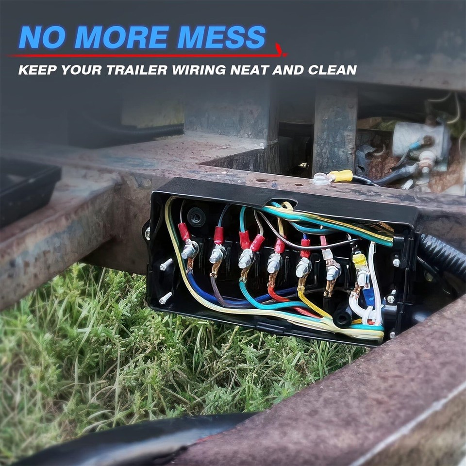 7 Way Electrical Trailer Tail Light Wiring Junction Box - 7 Gang Wire ...