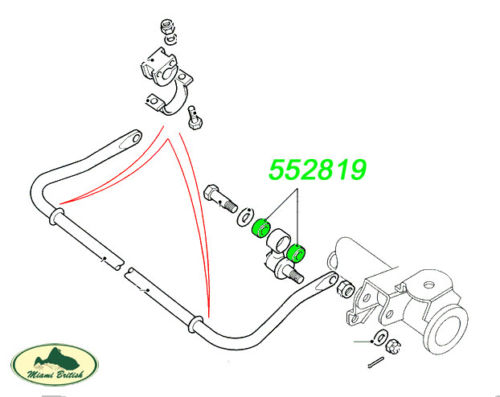 Land Rover Stabilizer Bar Bush Bushing Discovery Range Defender 552819 ...