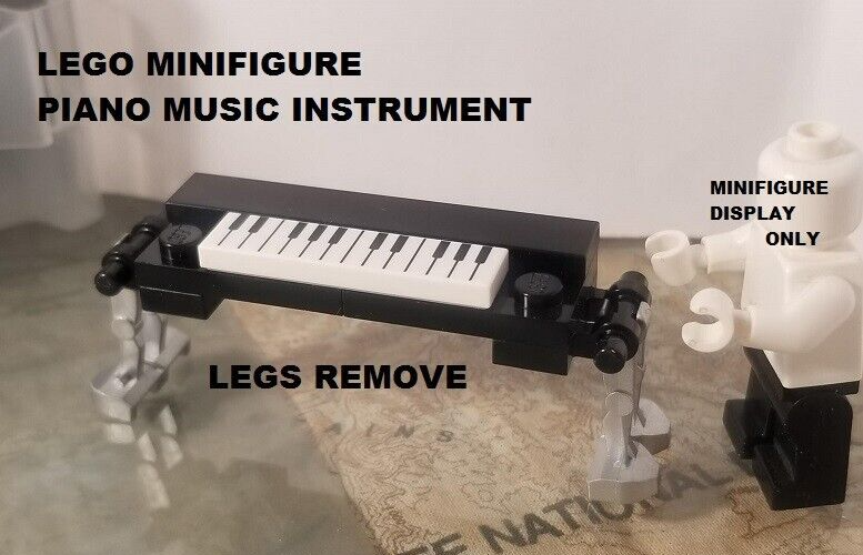 LEGO Minifigure Keyboard Piano Portable Black Removable Legs Instrument ...