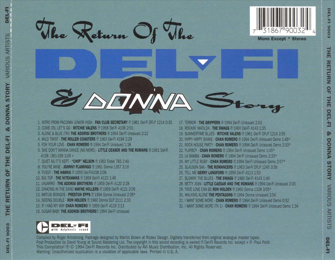 The Return of the Del-Fi & Donna Story by Various Artists (CD, Jan-1995 ...