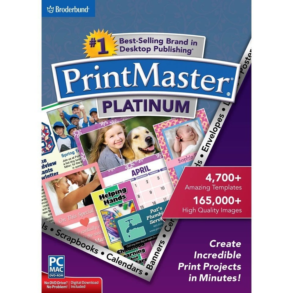 PrintMaster Platinum 7 PC Desktop Publishing Software Windows 10 8 ...