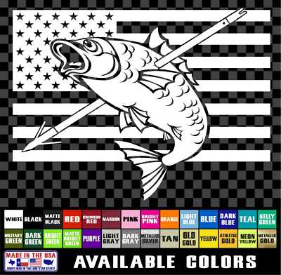 Bowfishing American Flag Sticker Carp Arrows Fish fishing slime gar ...