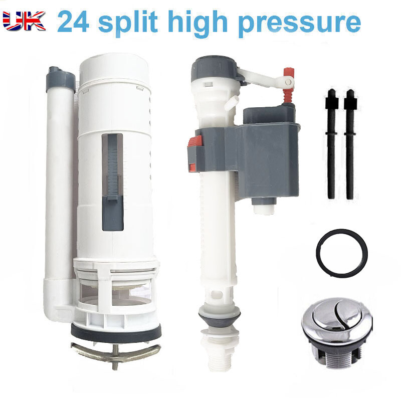 Toilet Cistern Repair Kit Fill Flush Water Tank Valve Dual Push Button ...