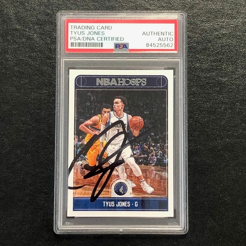 2017-18 NBA Hoops #223 Tyus Jones Signed Card AUTO PSA Slabbed ...