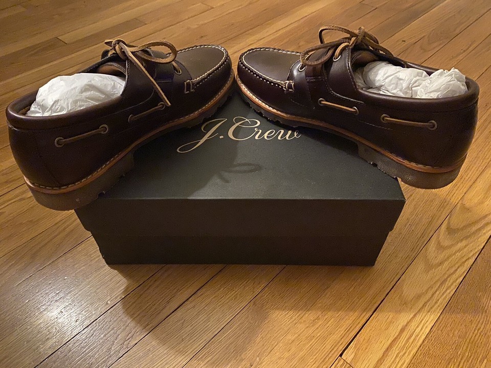 BRAND NEW! J. Crew Brown Leather Loafer Lug Sole Strap Sz 12 Polo ...