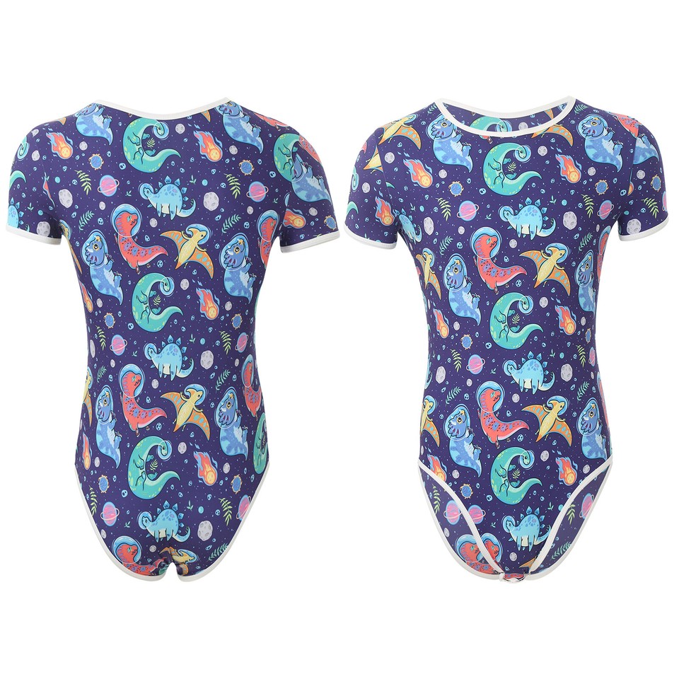 Mens Bodysuit Cute Rompers Diaper Jumpsuit Sissy Buttoned Crotch Print ...