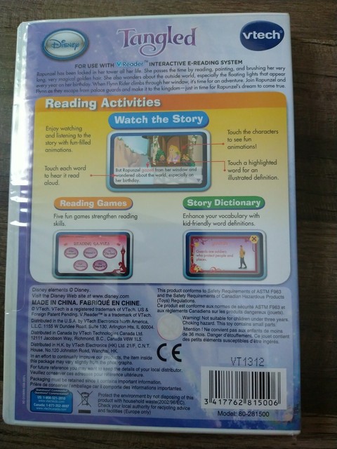 VTech V.reader Disney Tangled Game Cartridge VT1525 Dora Explorer for ...