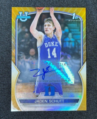 Jaden Schutt 2022-23 Bowman Chrome University Gold Refractor Auto #/50 ...