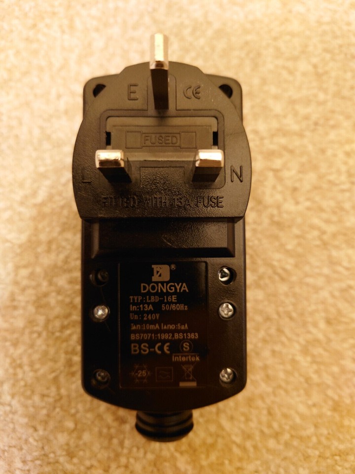 Safest 230v RCD plug in the UK 10mA trip rating any 13A appliance or ...
