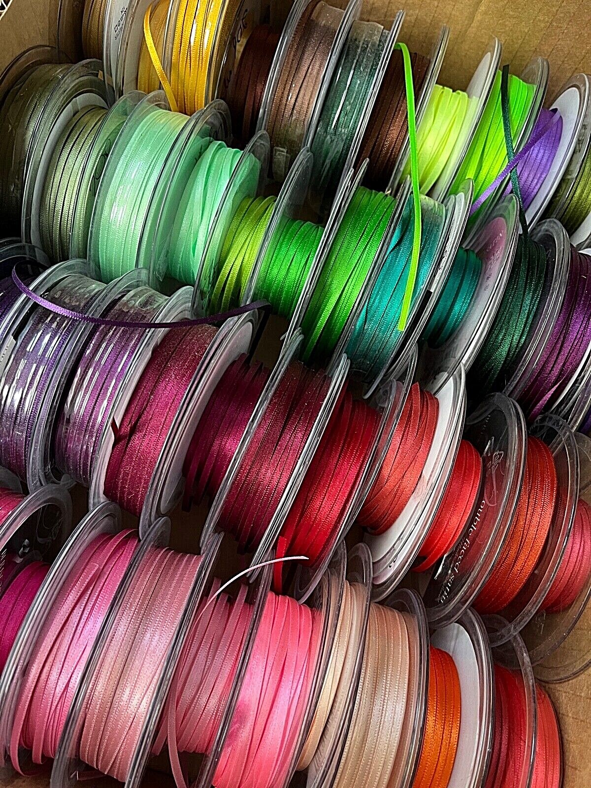 10 X 1 METER LENGTHS ASSORTED COLOUR DOUBLE SIDED SATIN RIBBONS - 8 ...