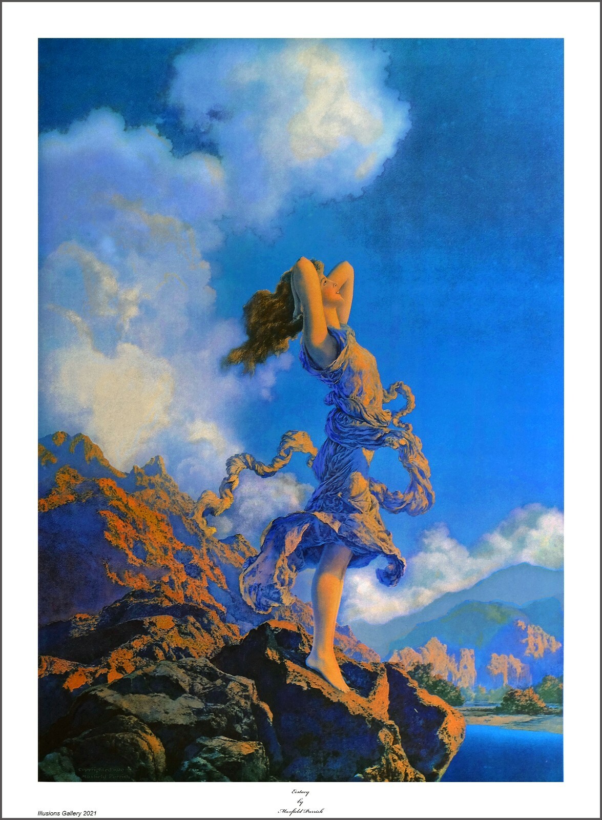 Ecstacy, Maxfield Parrish, Art Nouveau Archival giclee print on heavy ...