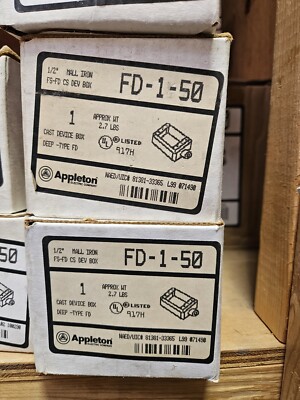 Condulet Box Appleton FD-1-50 5/Lot (1) 1/2 hubs | eBay