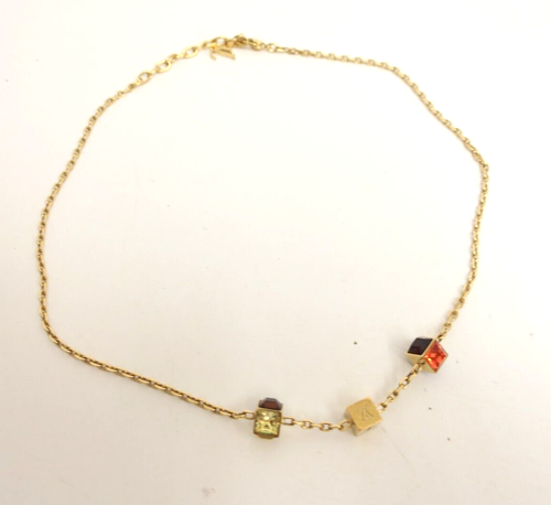 Authentic LOUIS VUITTON Necklace Gamble Gold Chain Necklace #28635 | eBay