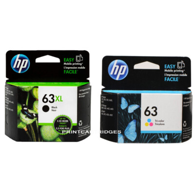 HP 63XL Black HP 63 Regular Color Genuine Ink Cartridges Set | eBay