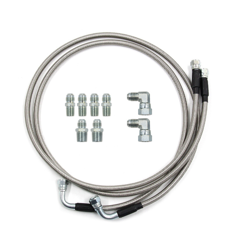 SS Braided Transmission Cooler Hose Lines Fittings For TH350 700R4 ...