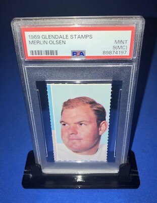 1969 Merlin Olsen PSA 9 Holy Grail 1/1 Rarest Low Pop 1 Vintage NFL LA ...