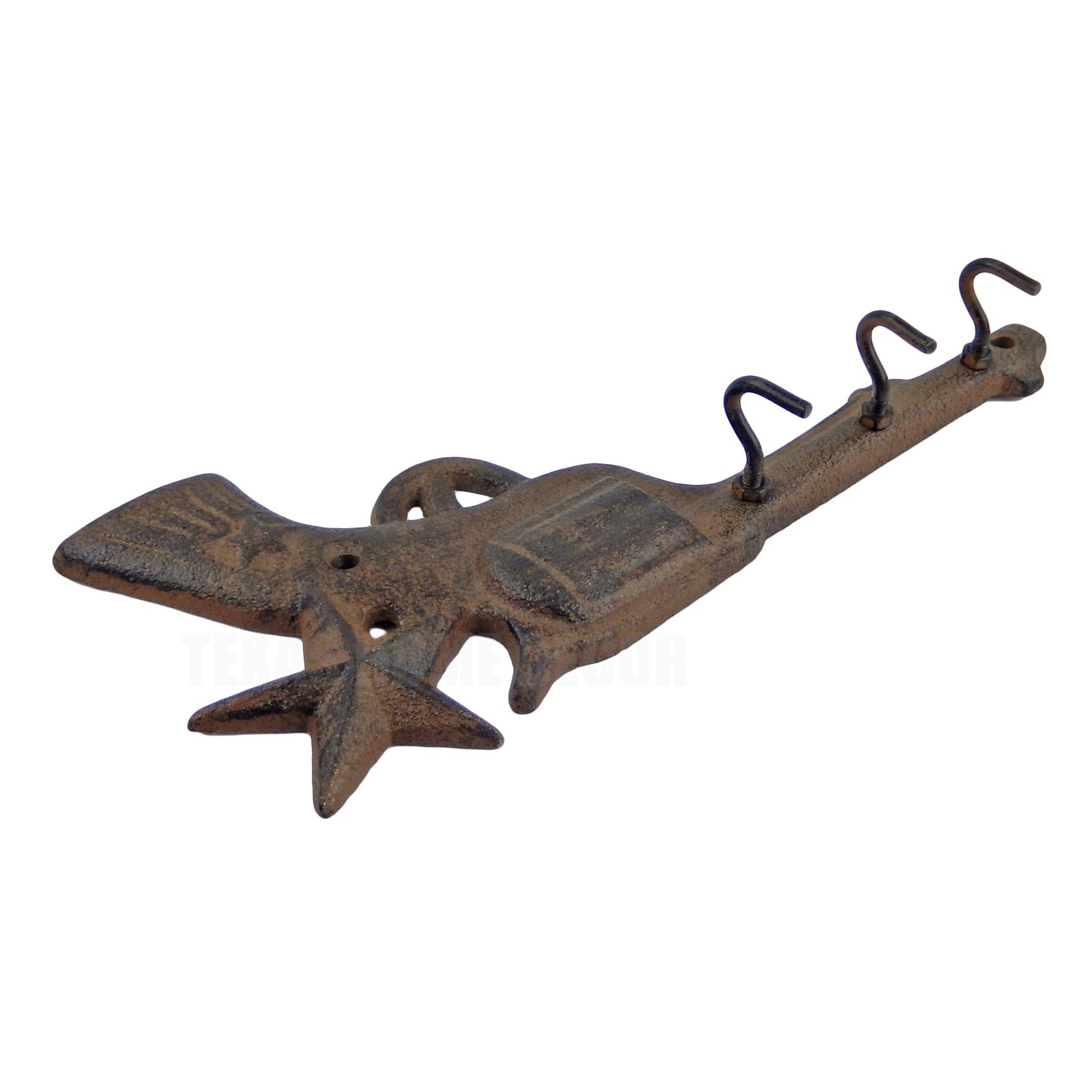 Gun Wall Hook Revolver Key Rack Holder Hanger Cast Iron Western Antique ...