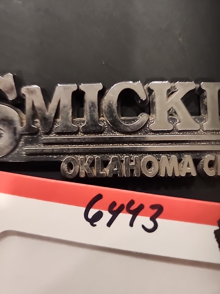 Smicklas--Oklahoma City--Metal Dealer Emblem Car vintage SM6443 | eBay