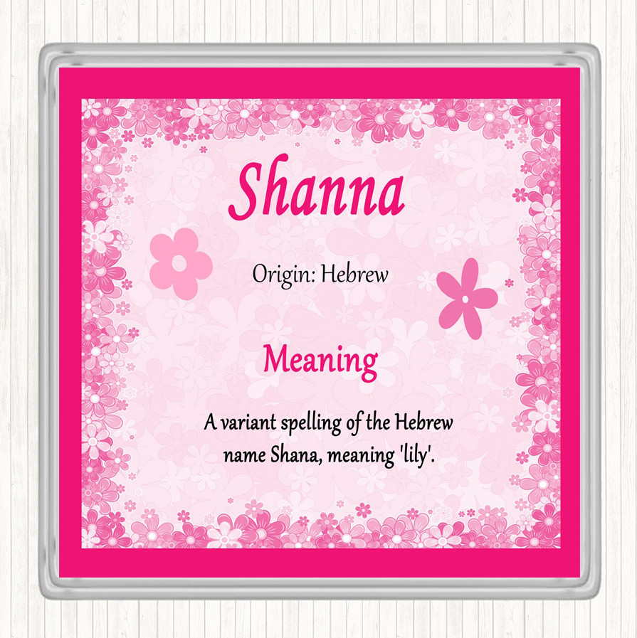 Shanna Name Meaning Drinks Mat Coaster Pink | eBay
