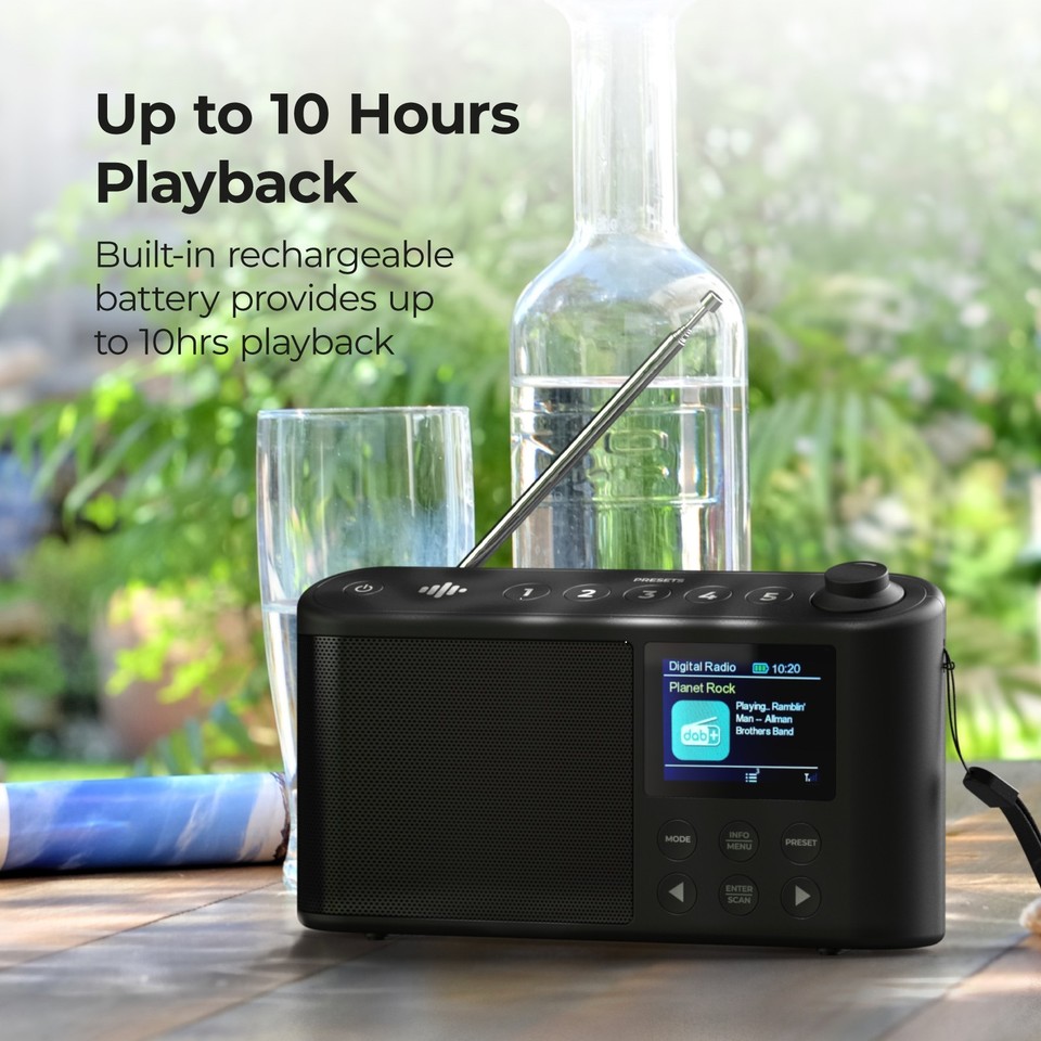 Portable Radio i-box Spectrum XL LCD Screen DAB/DAB+ Digital & FM Black ...
