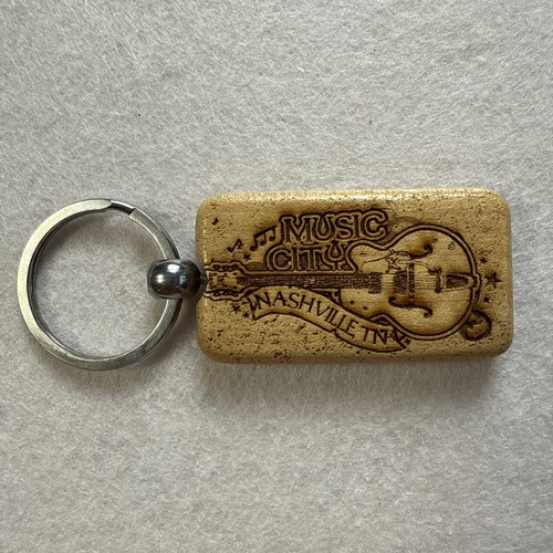 Nashville Tennessee Music City Wooden Keychain Guitar Double Sided | eBay